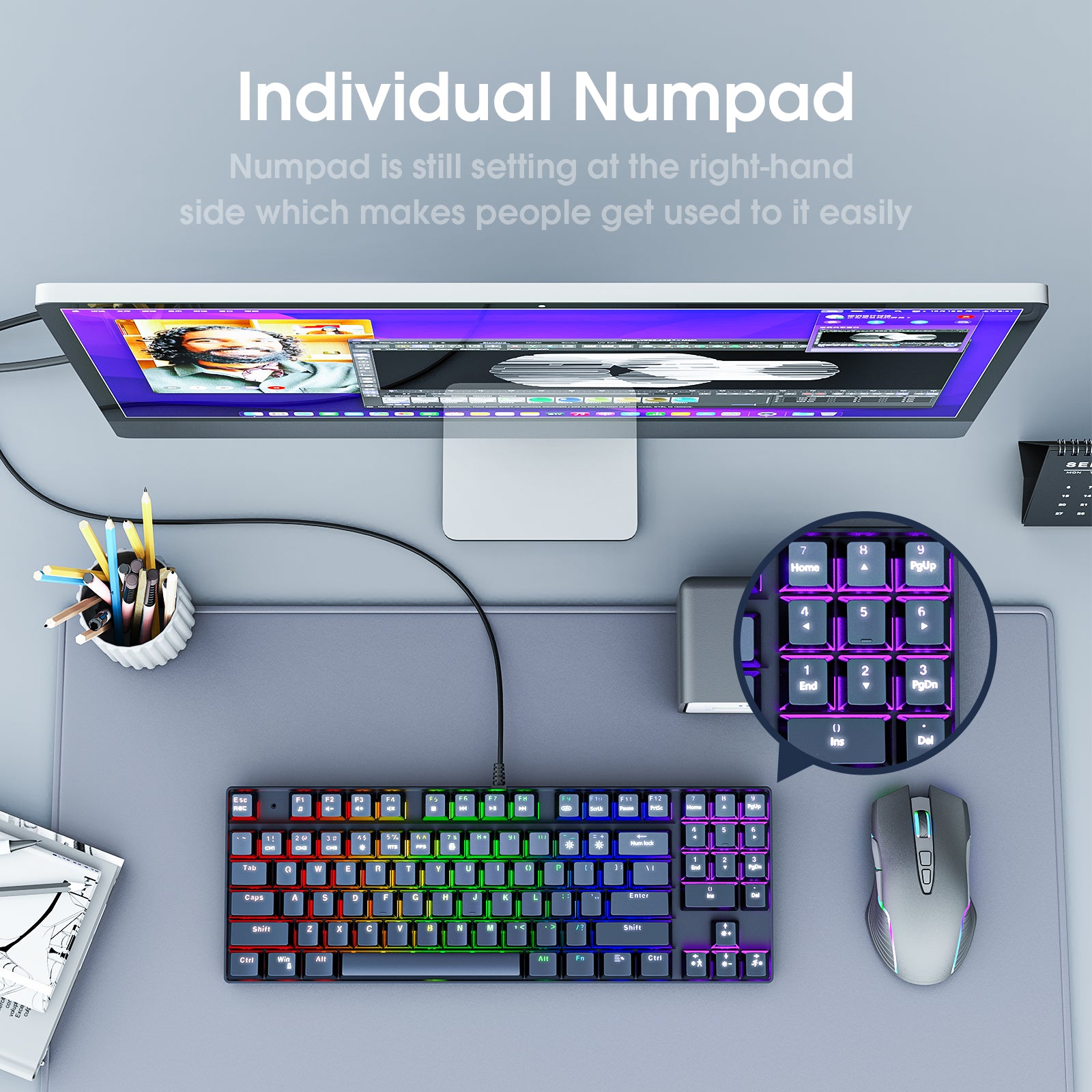 Teclado mecánico con cable Onikuma G26, teclado con cable con ...